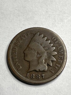 1887 Indian Head Cent (G) Good Bronze Penny 1c US Coin- Collectible | eBay