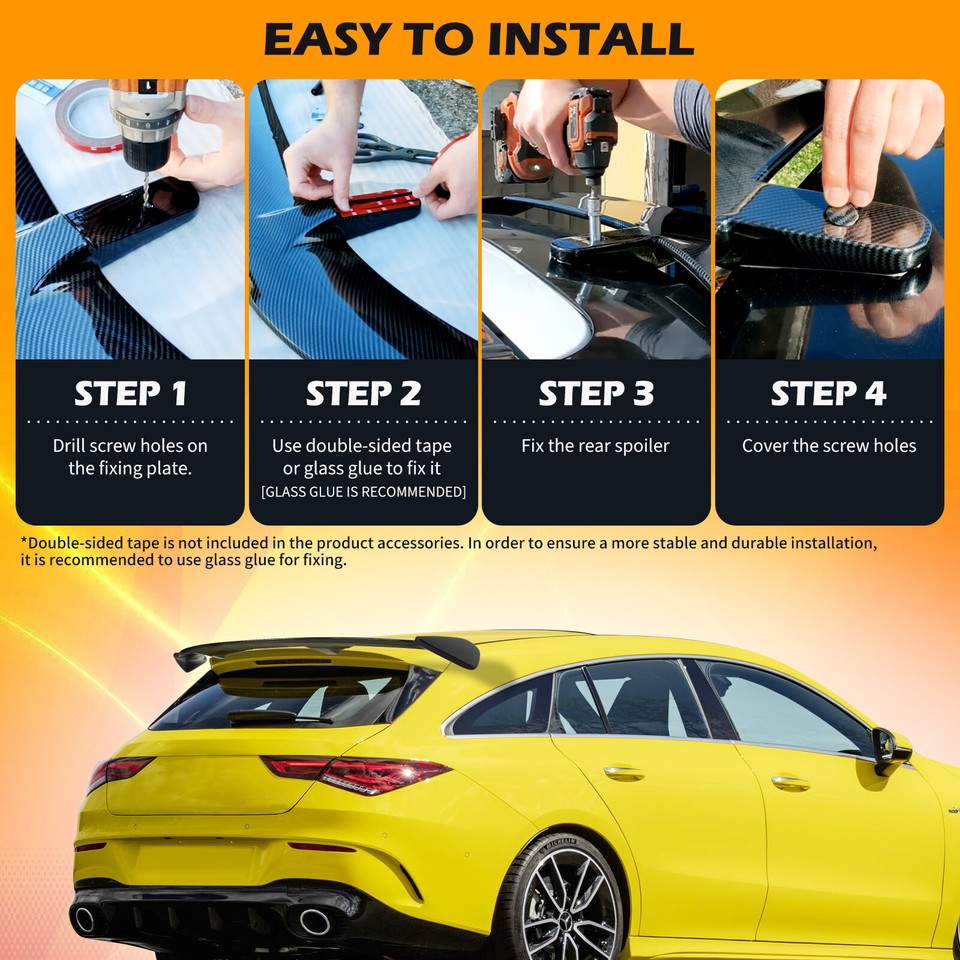 51" Carbon Seagull Pro Style Trunk Spoiler Wing Tail Lip Kits For Dodge ...