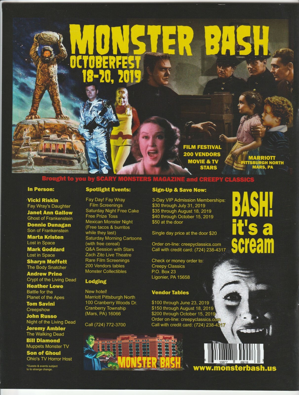 MONSTER BASH MAGAZINE #36 2019 NM 9.4 UNREAD CREEPY CLASSICS ...