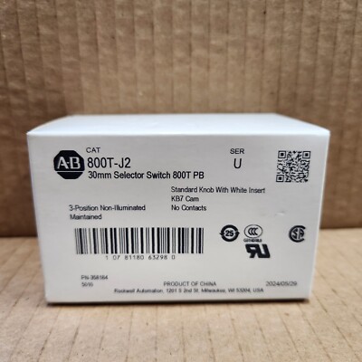 New Allen-Bradley 800T-J2 * Selector Switch, 3 Position, Non ...