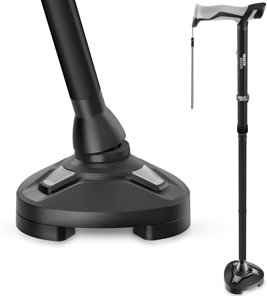 Walking Cane for Men & Women - Self Standing Pivot Cane, Adjustable ...