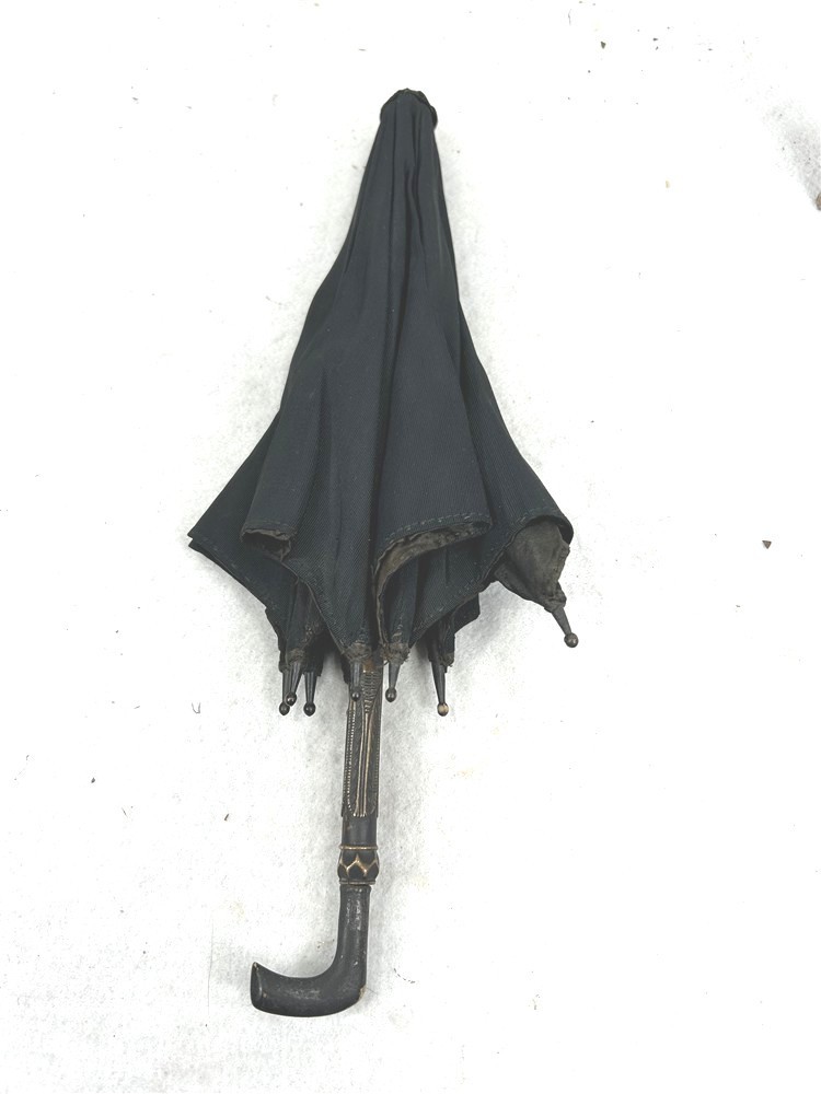 antique parasol rare child size telescoping handle black original 1800s ...