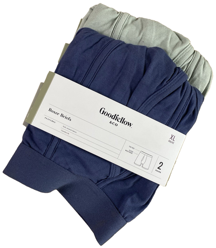 Goodfellow & Co XL X-Large (40/42) 2pk Solid Boxer Briefs Blue Green ...