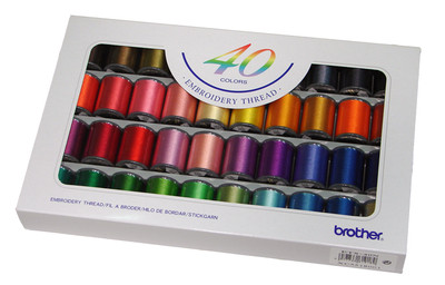 40 BROTHER SATIN EMBROIDERY MACHINE THREADS Box No. ETS-40N (XC5518001 ...