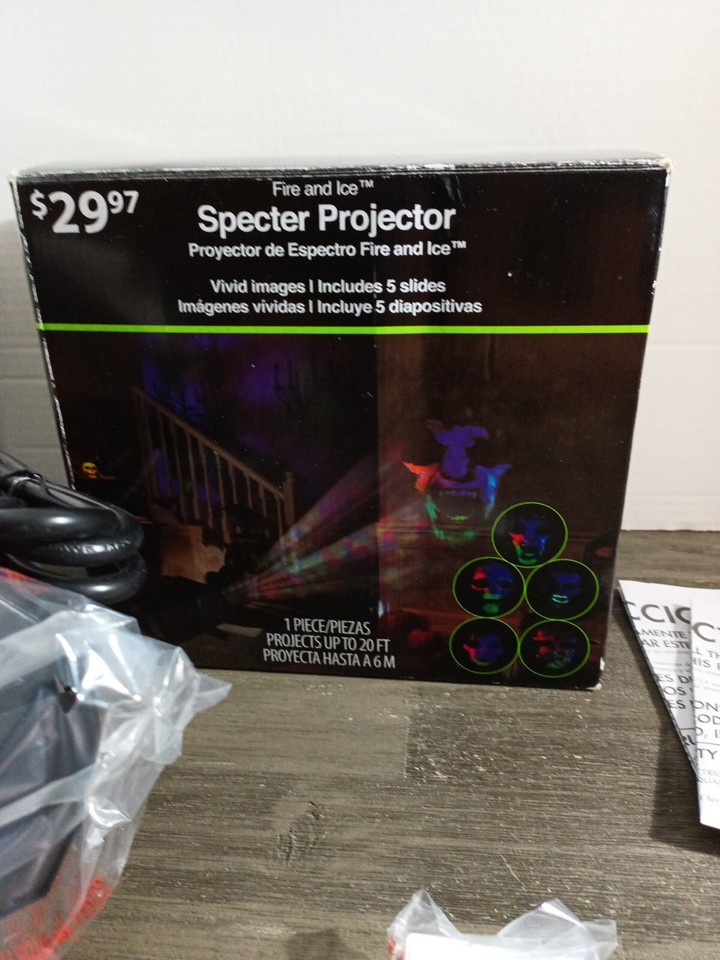 Specter Projector 5 Slides Fire And Ice Open Box Halloween | eBay