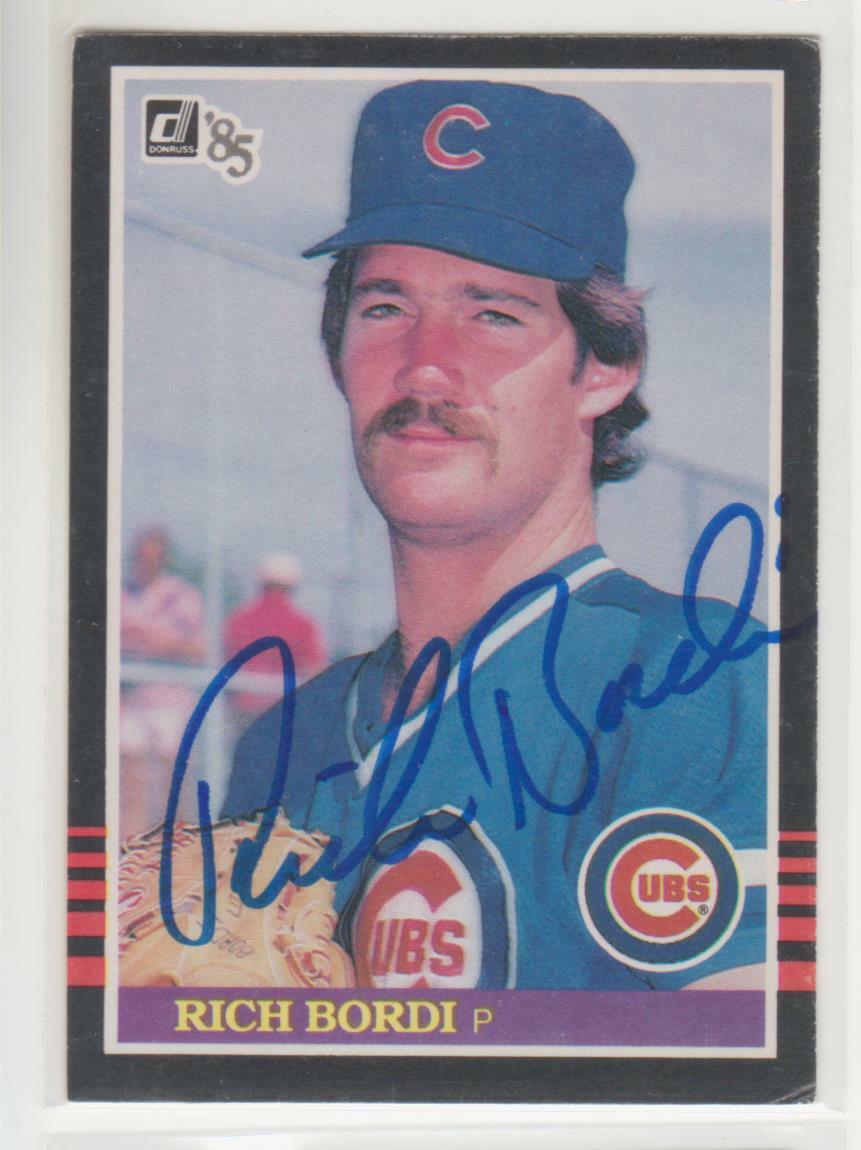 RICH BORDI CHICAGO CUBS 1985 DONRUSS #289 AUTOGRAPHED CARD ROUGH SHAPE ...