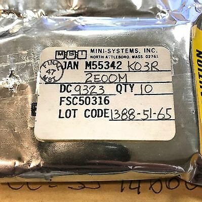 THICK FILM RESISTORS MILITARY JAN M55342K03R2E00M M55342 LOT OF 10 | eBay