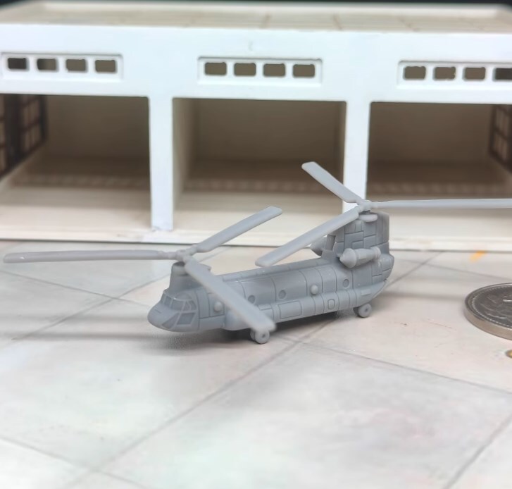 1/350/700 resin mini CH47 Chinook Transport Aircraft Fighter 3D printed ...