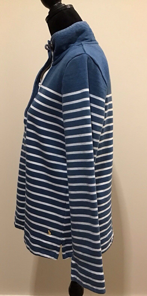 Joules 1/4 Button Mock Neck Blue/White Striped Sweatshirt-Nautical-US ...