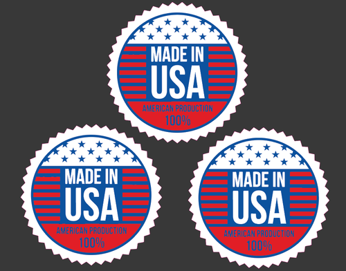 Made In USA Vinyl Decal Manufactured USA Production Sticker Red White ...