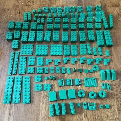 Lego Lot 140 Green Replacement Pieces Assorted Smooth Tiles Bricks ...