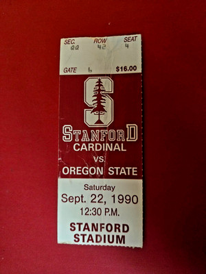 1990 Oregon State Beavers v Stanford Football Ticket. | eBay