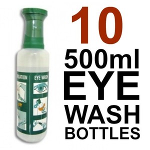 10 x 500ml Eye Wash Bottles Braun Saline EYEWASH STATION BOTTLES ...