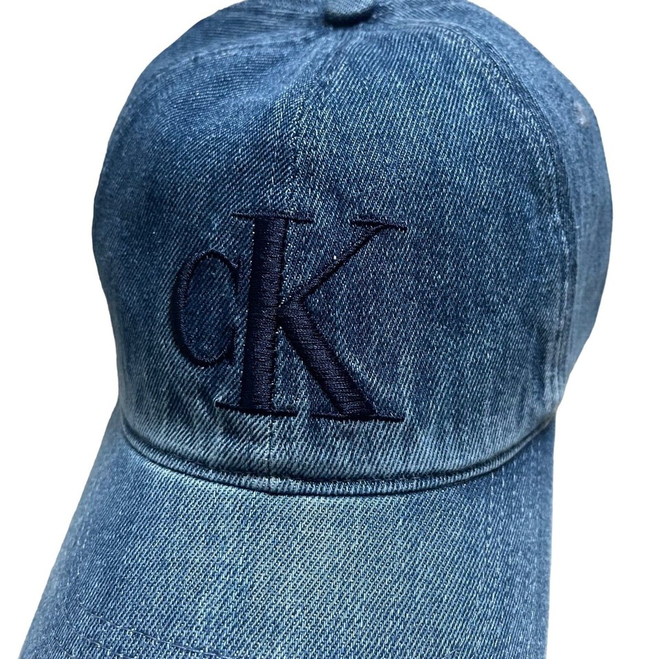 NWT Calvin Klein Men's Embroidered CK Logo Baseball Hat Denim Monogram ...