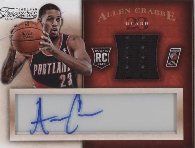 2013-14 Panini Timeless Treasures - Allen Crabbe #102 (AU, MEM, RC) for ...