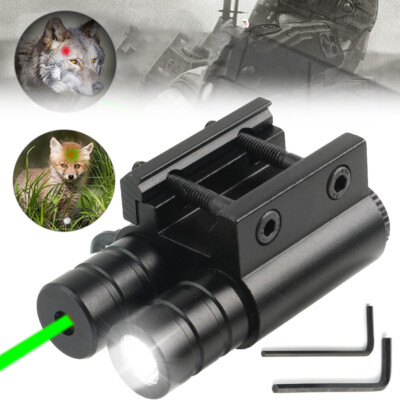 Tactical LED Rifle Gun Flashlight and Green Dot Laser Sight Combo for ...