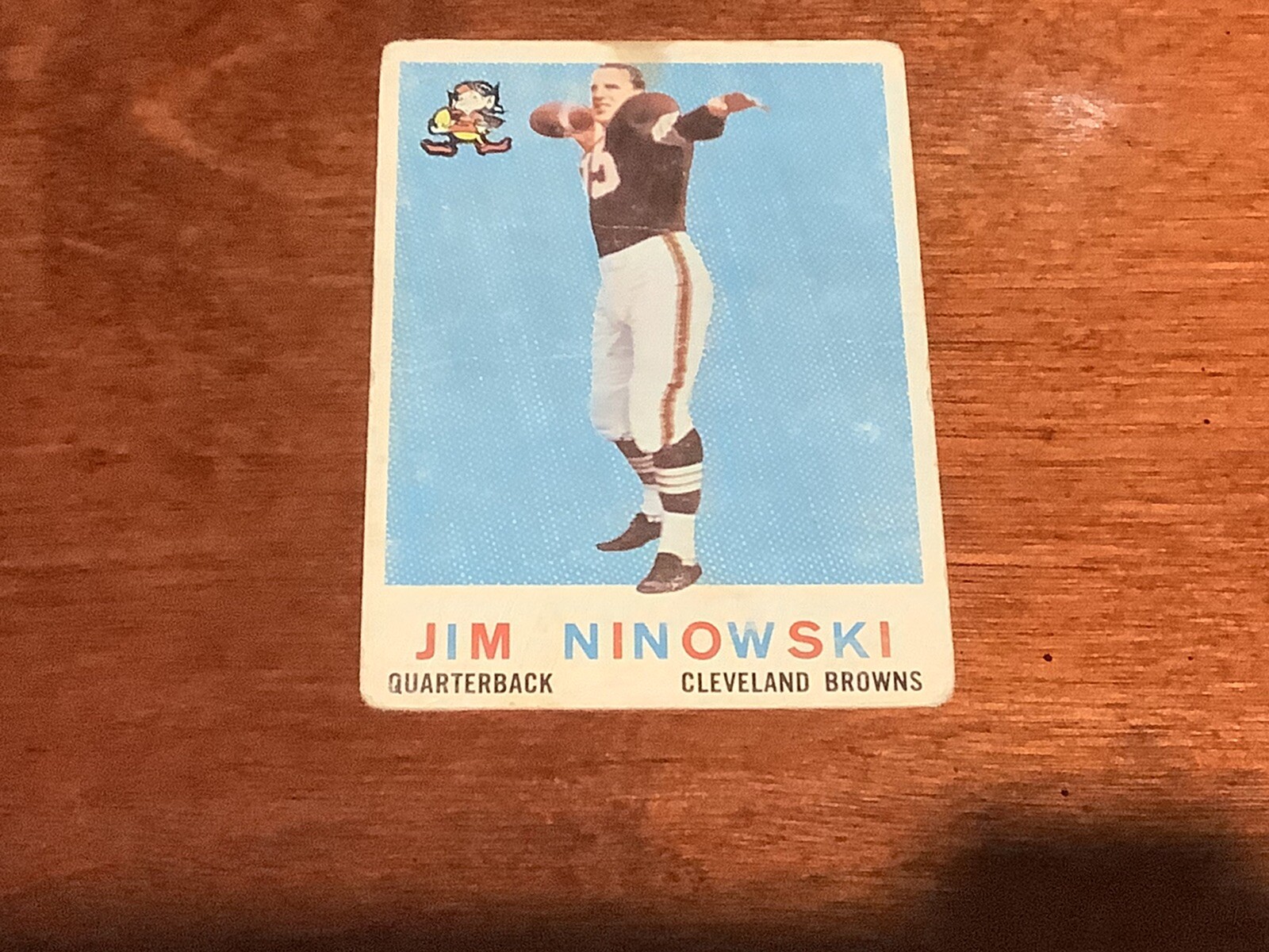 1959 Topps Football #125 JIM NINOWSKI Cleveland Browns RC STAIN CREASE ...