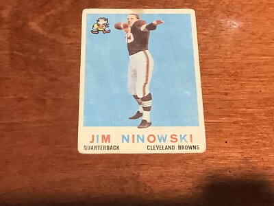 1959 Topps Football #125 JIM NINOWSKI Cleveland Browns RC STAIN CREASE ...