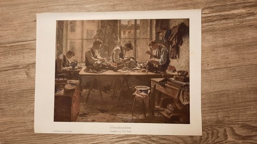 Otto Seeck Kunstdruck v. 1919 nach dem Gemälde ,, Schneiderwerkstatt ...