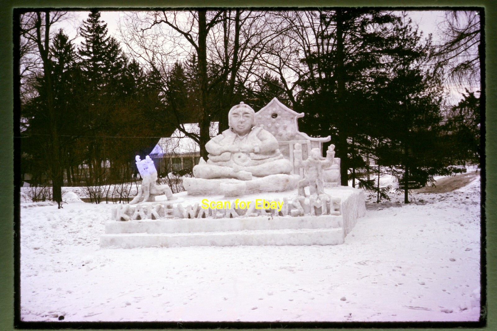 Snow Sculpture at University of Vermont in 1963, Technicolor Slide aa ...