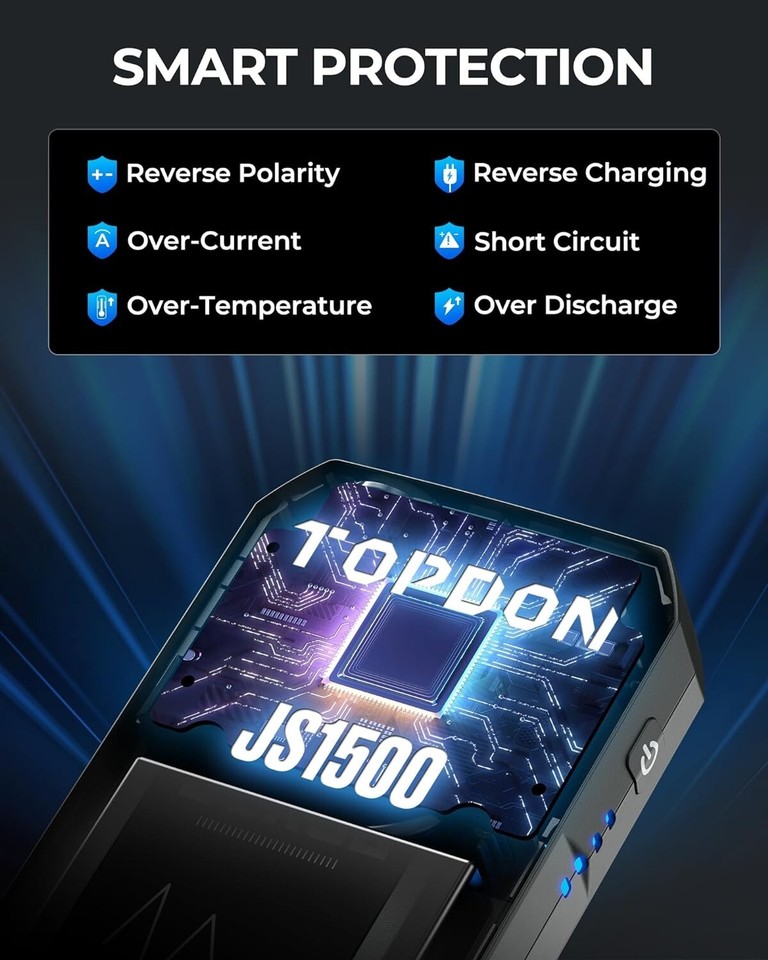 TOPDON JumpSurge1500 JS1500 1500A USB Car Jump Starter Booster Pack ...