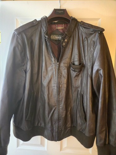 Vintage 80s Members Only Flight Bomber Jacket Dark Brown Leather Big ...