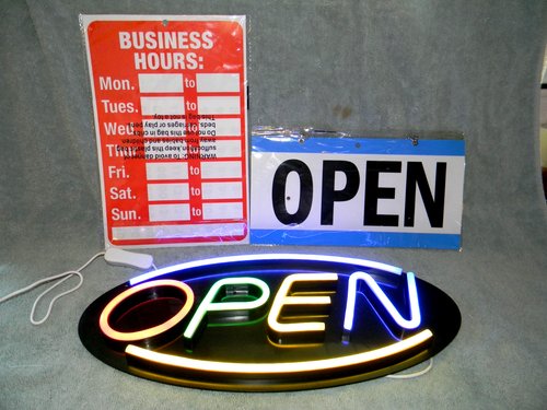 Multicolored Neon Open Sign ~ Business Hours Sign ~ Open/Closed Sign ...