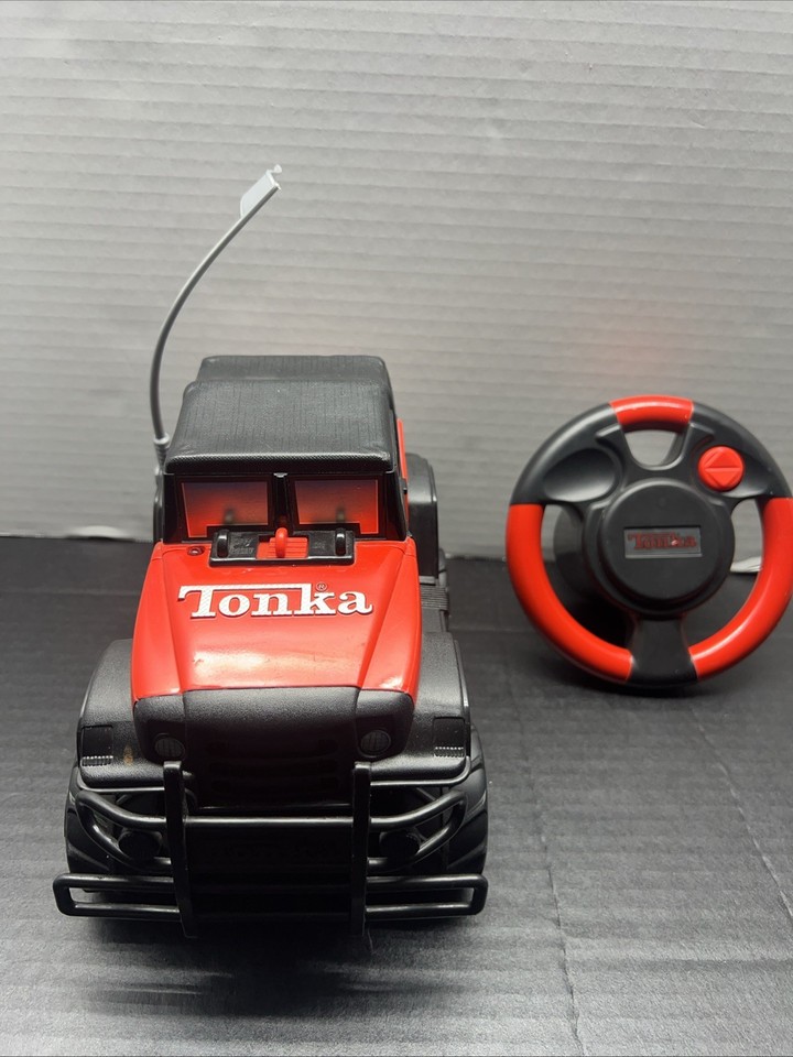 Vintage Hasbro 1998 Tonka Remote Control Jeep Red & Black SUV (works ...