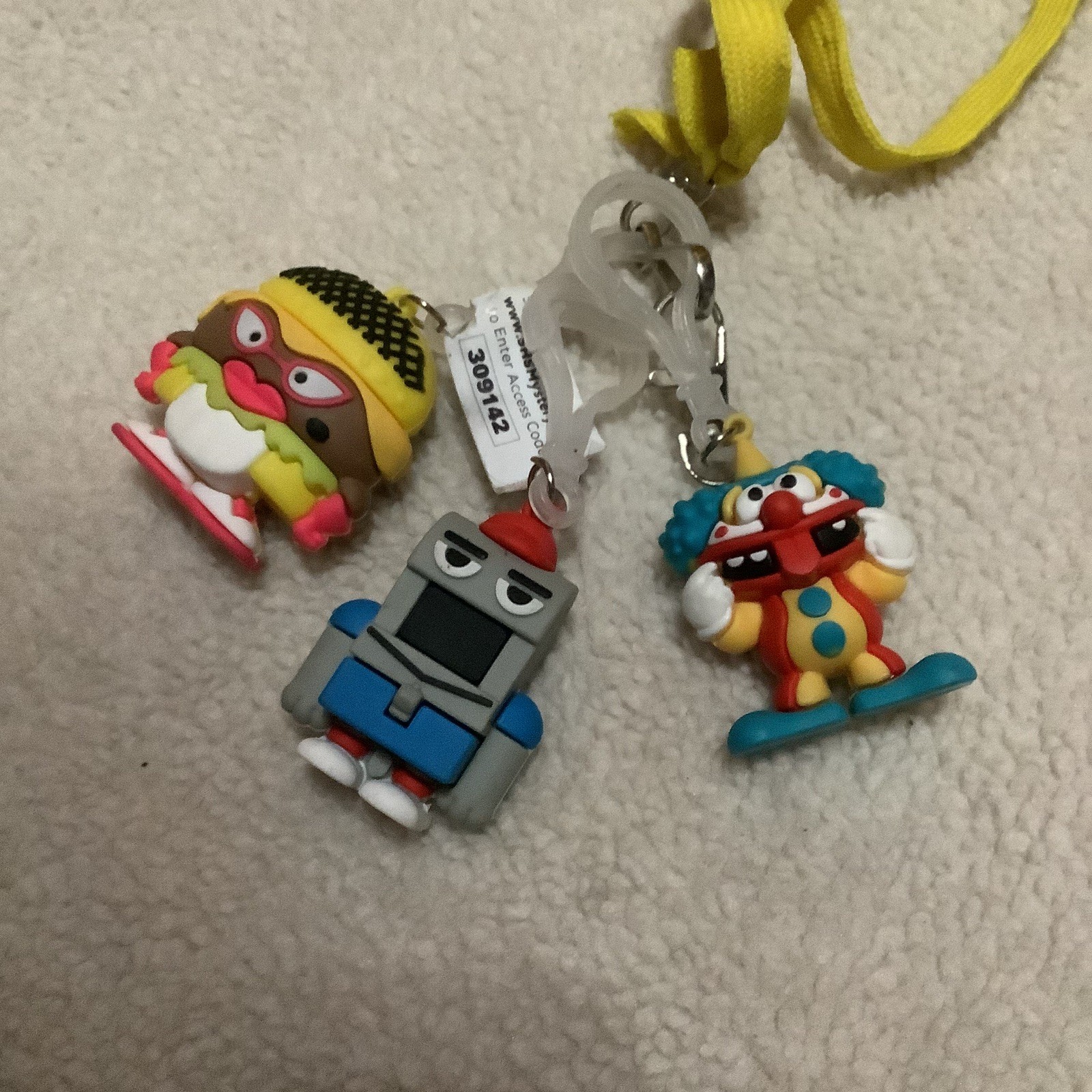 Set of 3 Fun Express Silly Backpack Clip Keychains ~ Soft Plastic | eBay