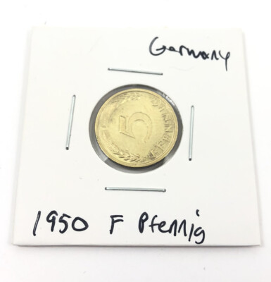 1950 F Germany 5 Pfennig Circulated Coin Currency Post WWII Era Good ...
