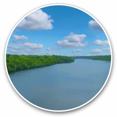 2 x Vinyl Stickers 10cm - Mississippi River Landscape Cool Gift #3474 ...