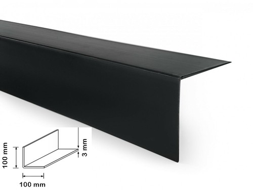 PLASTIC PVC CORNER BLACK 100X100 mm and 70x70 mm, 1 METRE 90 DEGREE ...