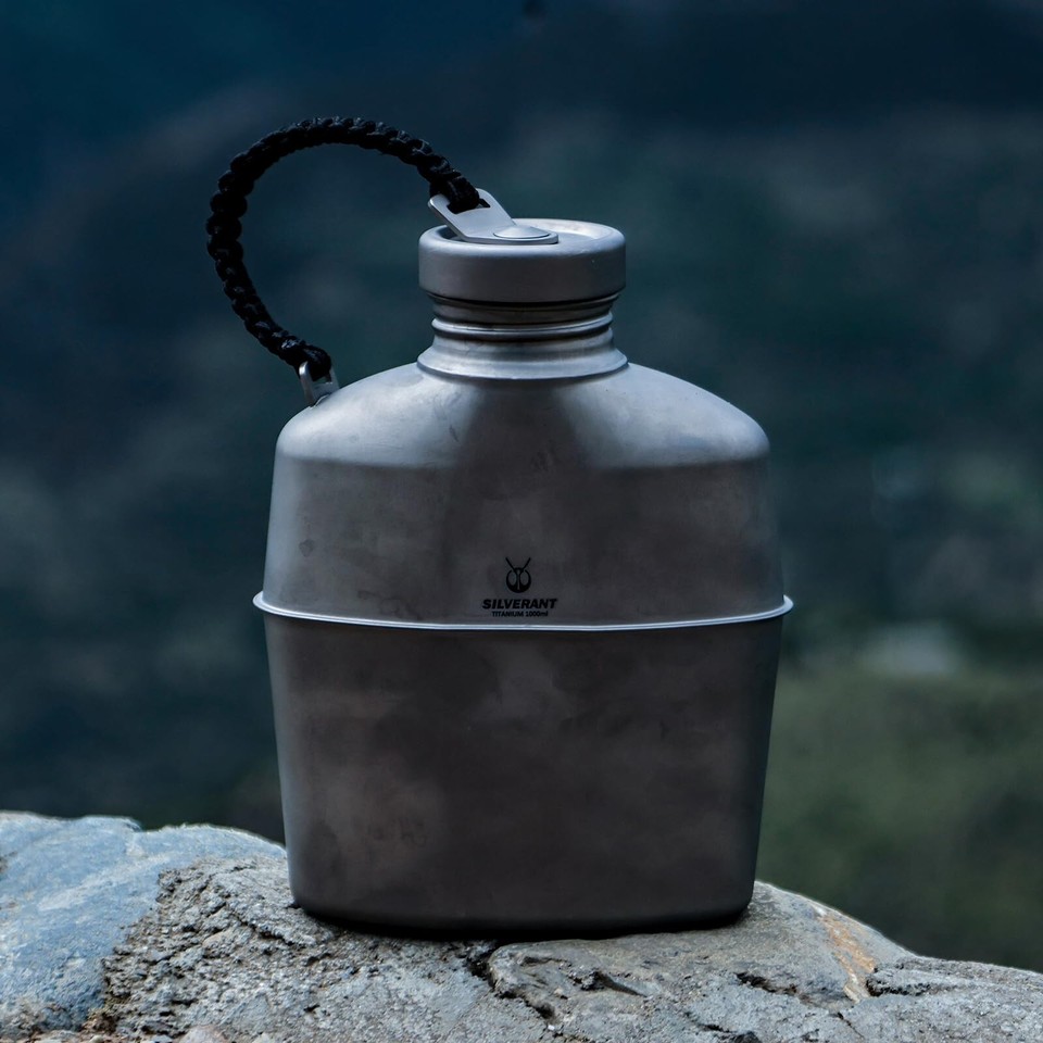 Camping Canteen Titanium Military Canteen Mess Kit Ultralight Camping ...