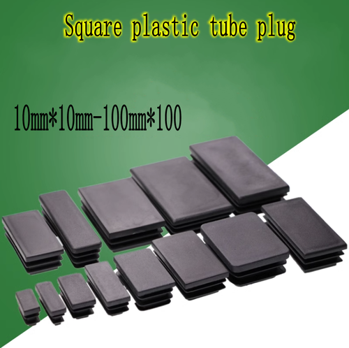 10mm to 100mm Black Square Plastic Plug Blanking End Caps Tube Pipe ...