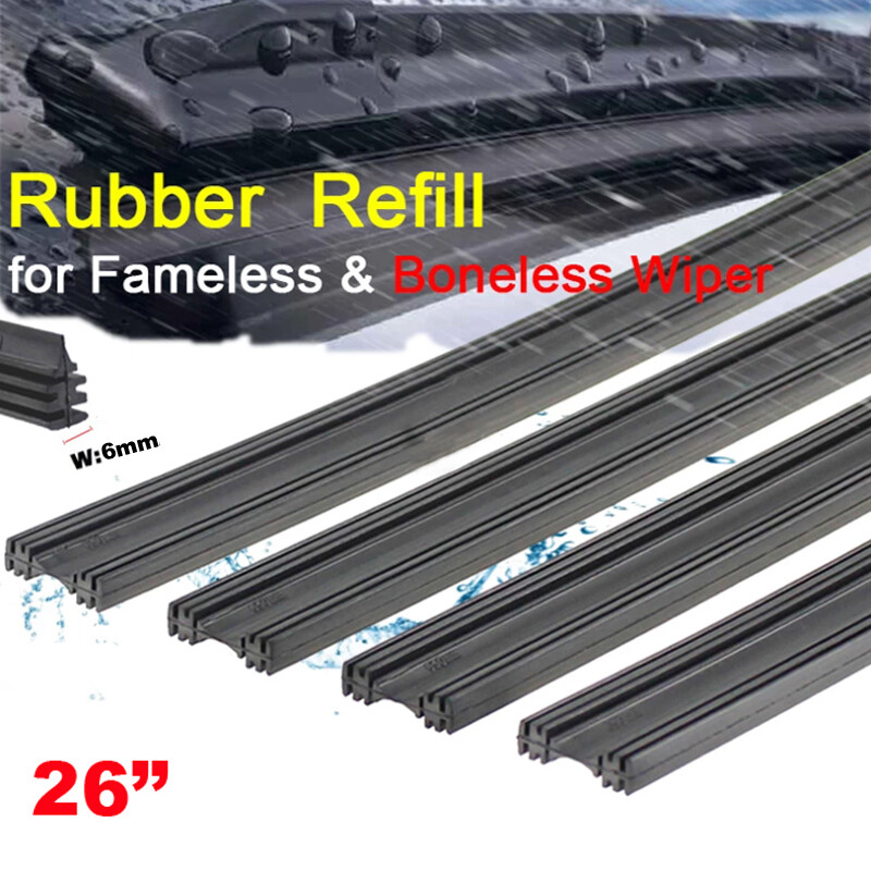 2x Universal Car Soft Rubber Strip Insert Refill For Frameless Wiper ...