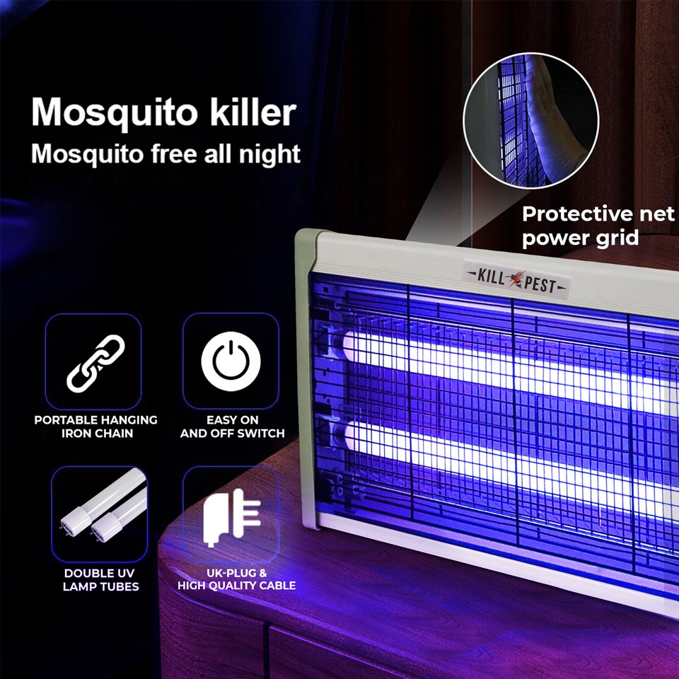 12W ELECTRIC INSECT FLY KILLER BUG MOSQUITO ZAPPER UV HOME INDOOR PEST ...