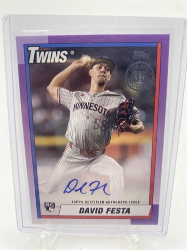 2025 Topps Series 1 DAVID FESTA 1990 Topps RC ON CARD AUTO! TWINS ...
