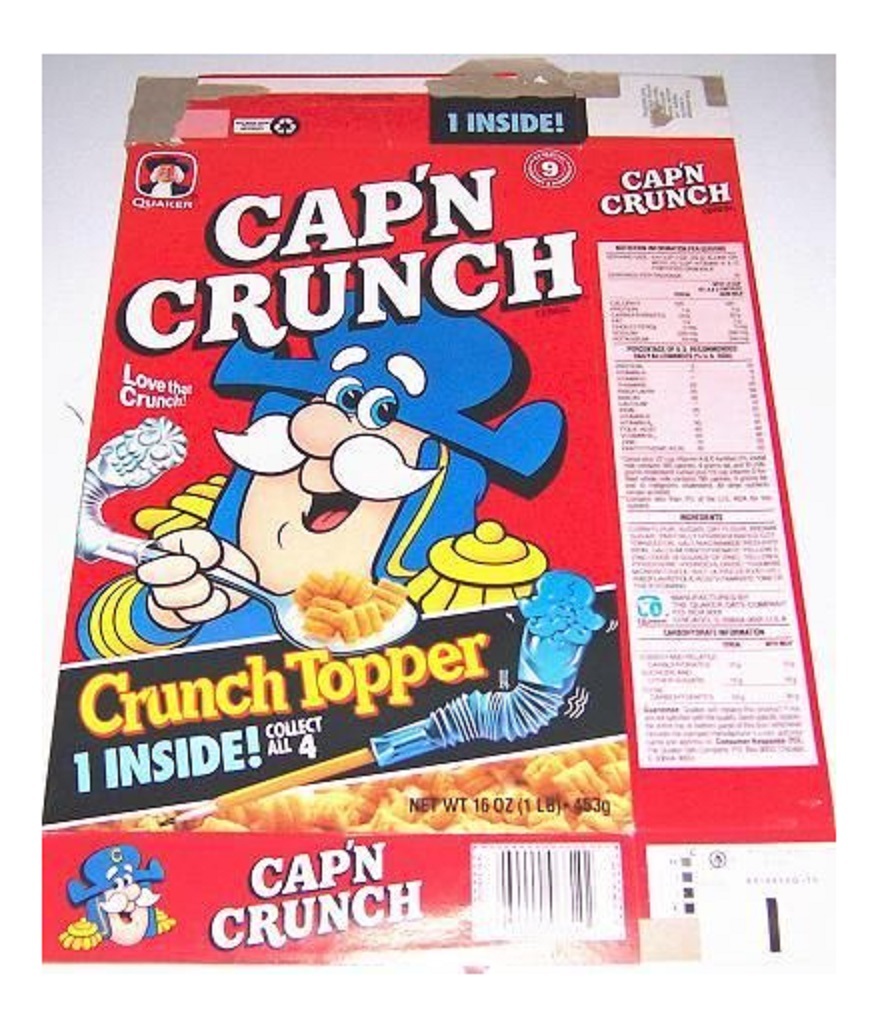 1991 Cap'n Crunch Crunch Topper Cereal Box kz455 | eBay
