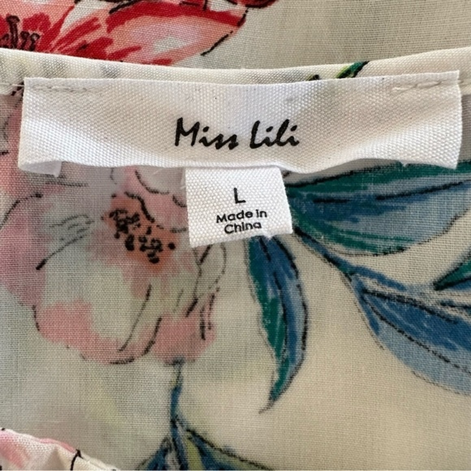 Miss Lili Tropical Floral Cinched Waist Lightweight S… - Gem