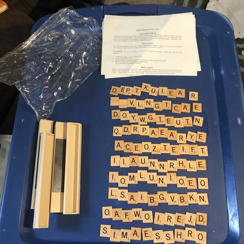 Inflatable Scrabble Game Table in Carry Case Complete Ages 8 to Adult ...