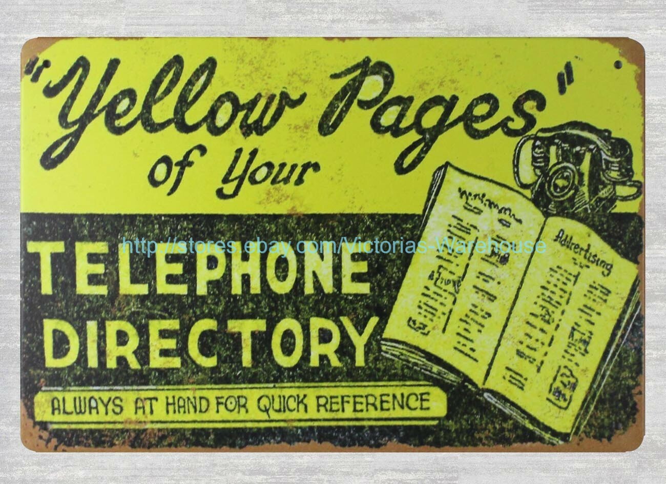 art and prints Yellow Pages Telephone Directory metal tin sign | eBay