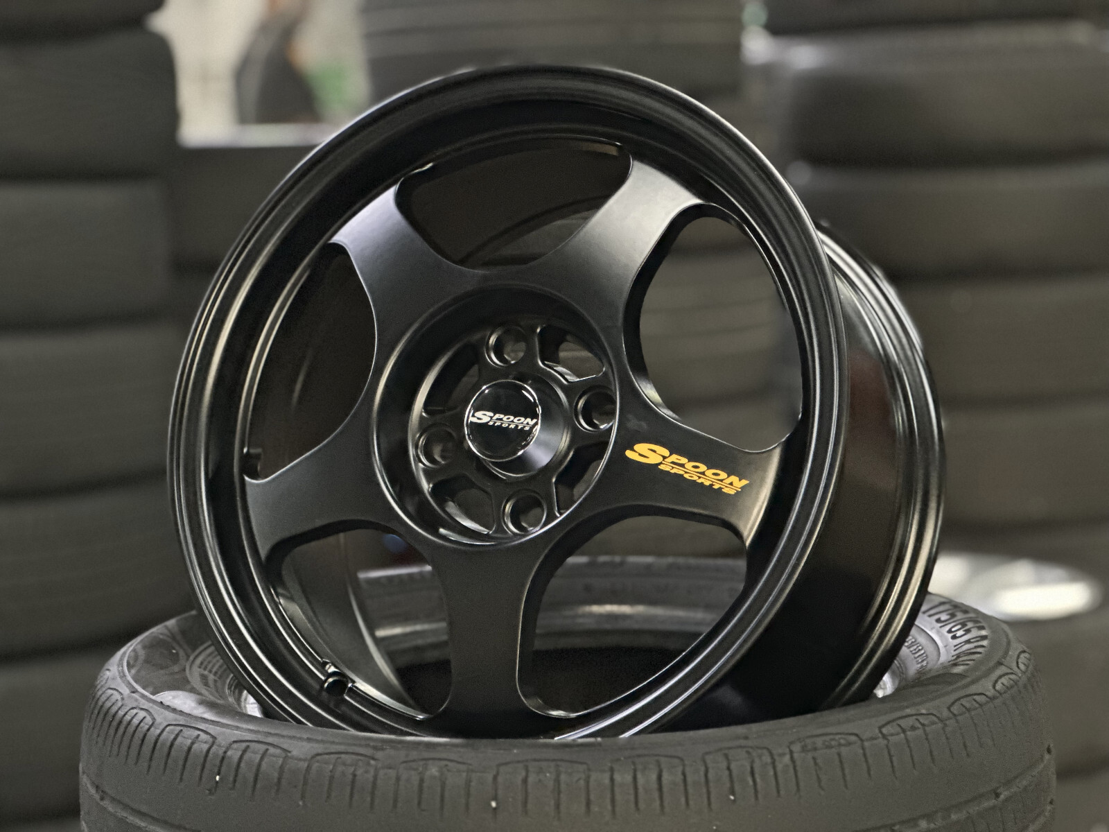 New 15x7 Spoon Design BLACK (4 wheel) 4x100 fit HONDA TOYOTA Kia Mazda ...