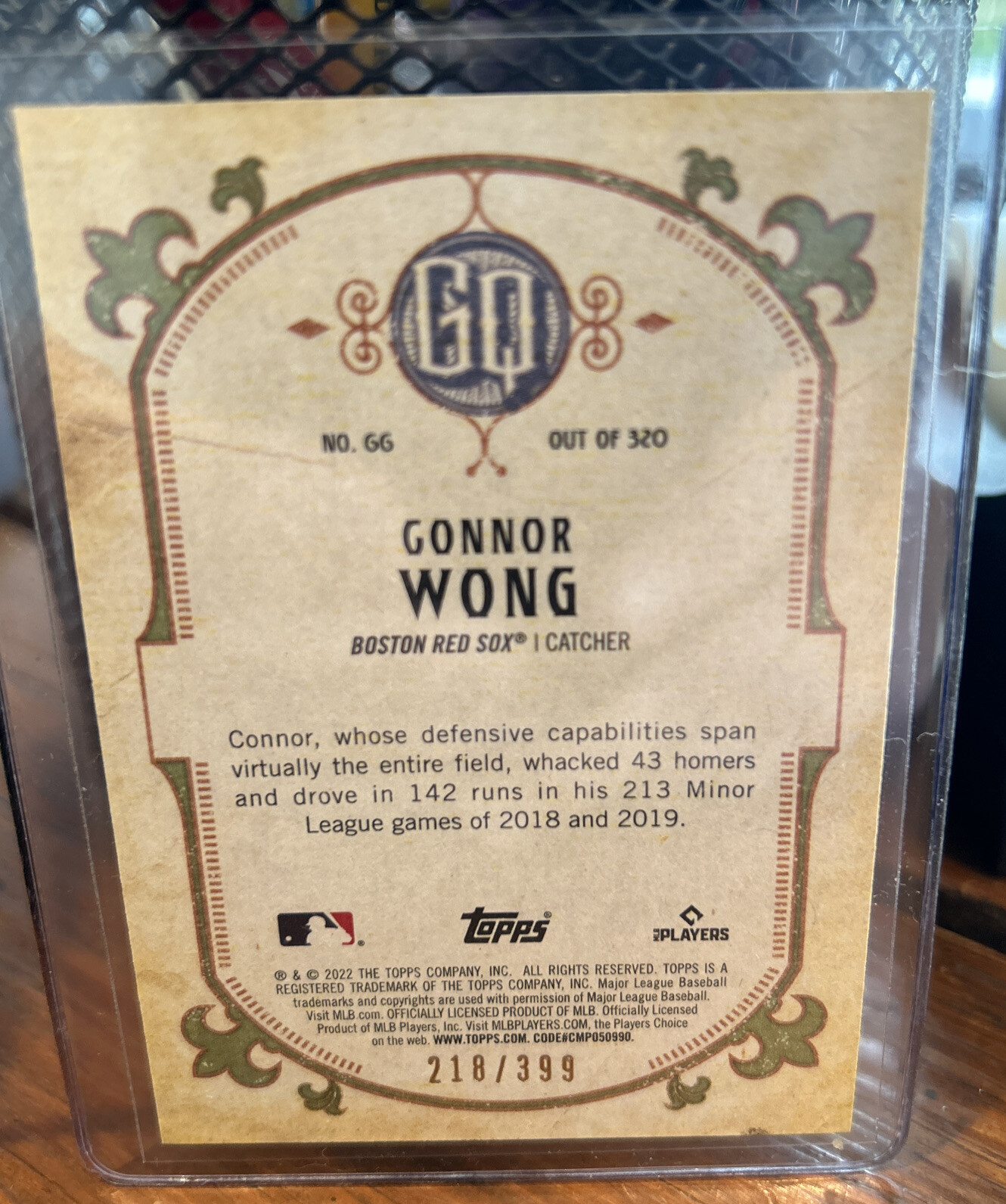 2022 Topps Gypsy Queen Connor Wong Burnt Umber /399 - ROOKIE SP - #66 ...