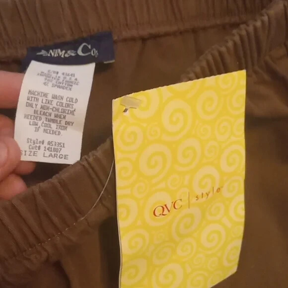 QVC Sport Savvy Stretch Cotton Knit Pull On Pants brown Size Large | eBay