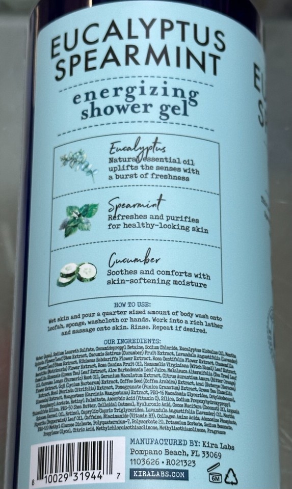 (2-Pk) PHARM to TABLE ~ EUCALYPTUS SPEARMINT Energizing Shower Gel with ...