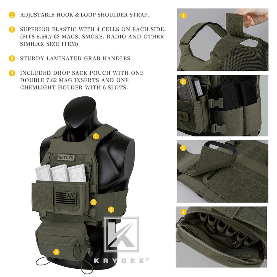 KRYDEX Low Vis Slick Armor Plate Carrier & Tactical Placard Holder ...