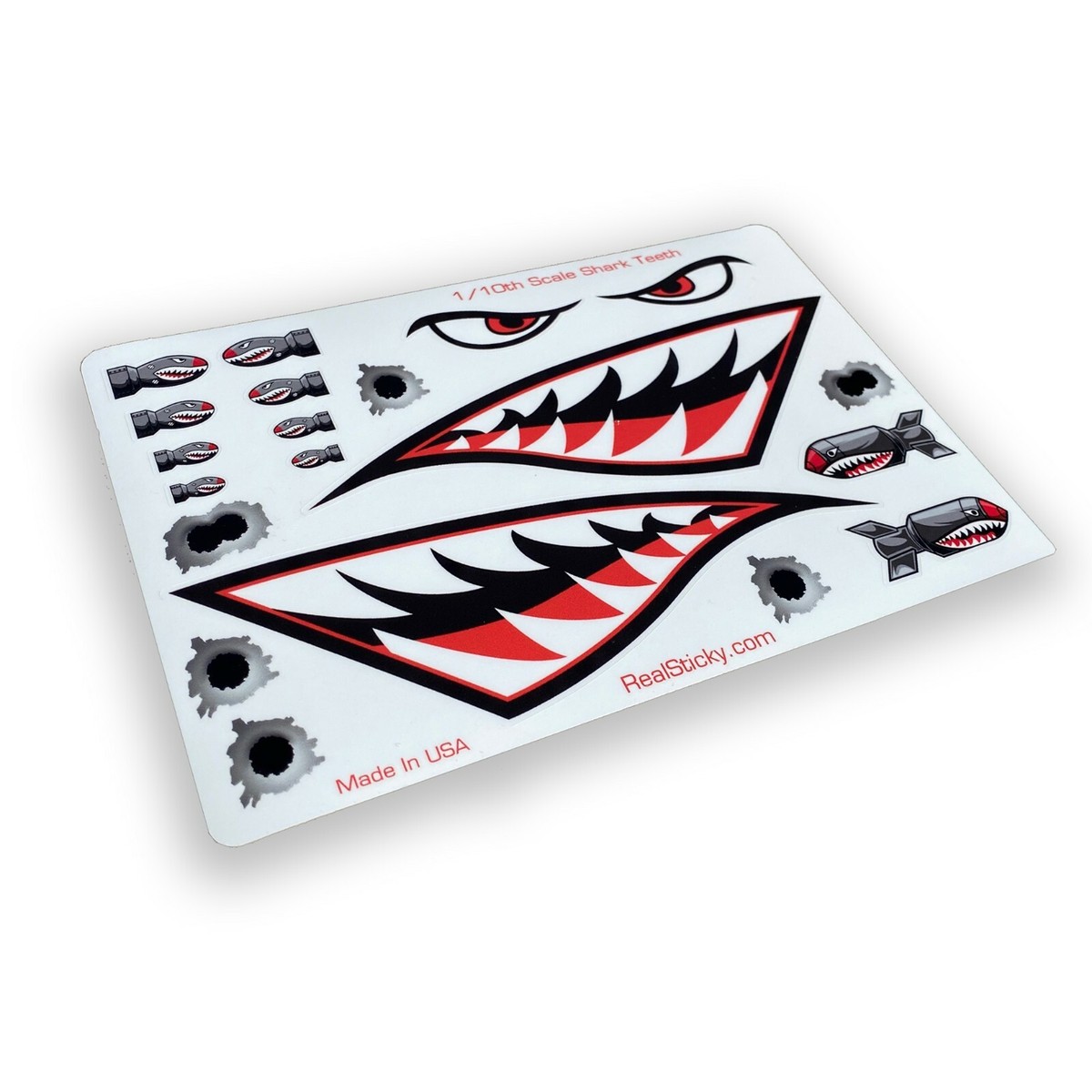 Rc Sticker Sheet Shark Teeth R/C RC 1:10 Scale Sticker Eye Mouth ...