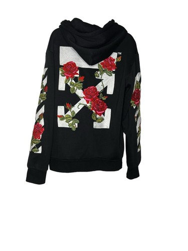 Black embroidered roses X Zip Up Jacket SZ large | eBay