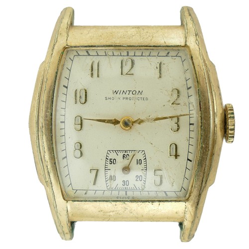 WINTON SHOCK PROTECTED WHITE DIAL AND GOLD PLATED WATCH HEAD FOR PARTS ...