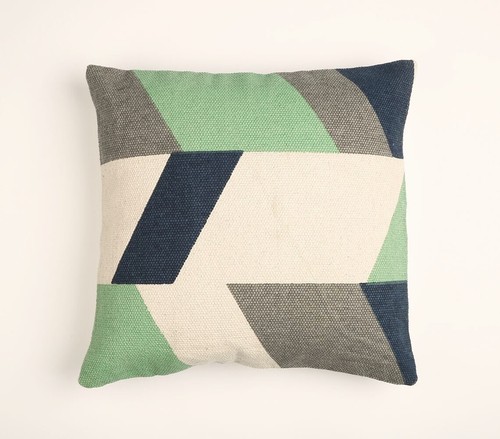 PERFECT EMBRACE colorblock printed Cushion Cover ~100% Cotton~Handmade ...